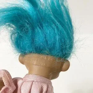 Toys | Vtg 1992 Russ Troll Doll Blue Hair Open Bag Stomach Fillable ...